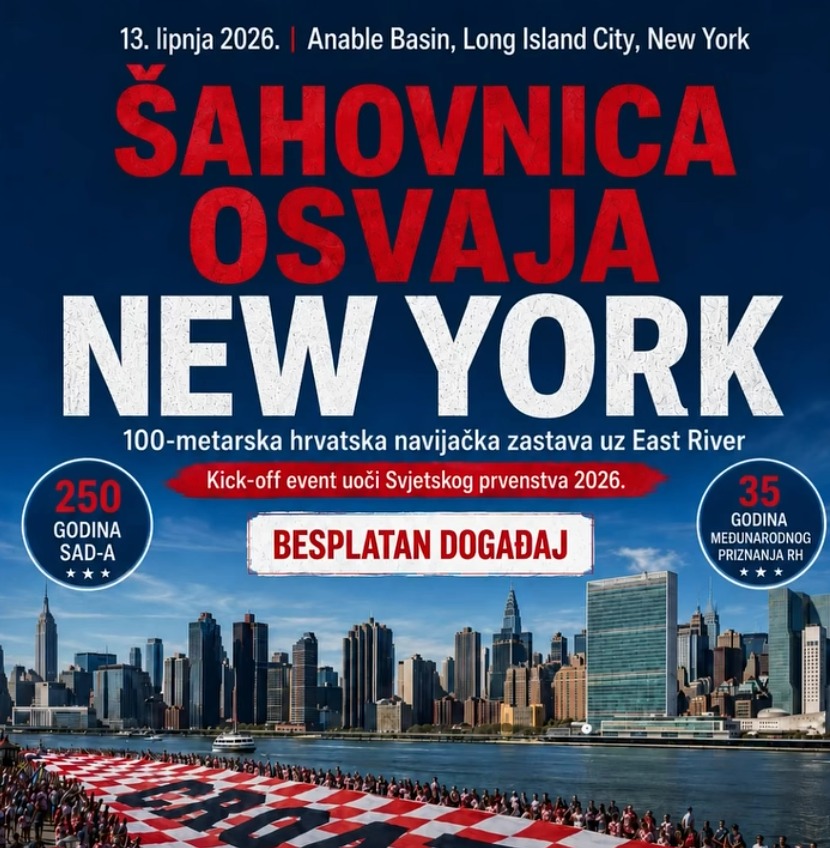 Šahovnica osvaja New York: Hrvatska zastava duga 100 metara uz East ...